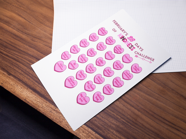 February's 28 Day Kindness Challenge Printable; fun game for Valentine ...